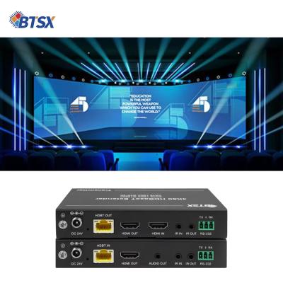 China 4K60 150m HDBaseT Extender Soporte de extracción de audio con un solo bucle HDMI Extender IR/RS-232/CEC Control Cat6 HDMI Extender en venta