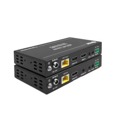 China 4K60 150m HDBaseT Extender Soporte de extracción de audio con un solo bucle HDMI Extender IR/RS-232/CEC Control Cat6 HDMI Extender en venta