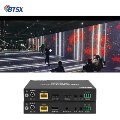 China 4K60 150m HDBaseT Extender Soporte de extracción de audio con un solo bucle HDMI Extender IR/RS-232/CEC Control Cat6 HDMI Extender en venta
