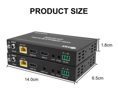 China 4K60 150m HDBaseT Extender Soporte de extracción de audio con un solo bucle HDMI Extender IR/RS-232/CEC Control Cat6 HDMI Extender en venta