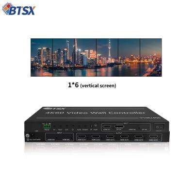 China 4K60 1-in-6-out Video Wall Controller with 3840x2400@60Hz Input and 1920x1200@60Hz Output Featuring 180° Rotation for sale