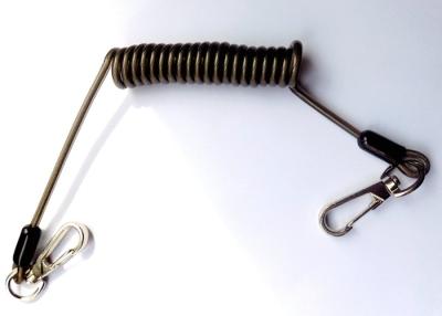 Cina cavo grigio Carabiners della cordicella della cavezza dello strumento della bobina di 5.0mm ad entrambe l'estremità in vendita