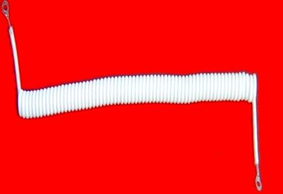 Cina estremità a spirale del terminale dell'occhio delle cordicelle dello strumento di sicurezza arrotolata acciaio bianco di 3.0mm in vendita