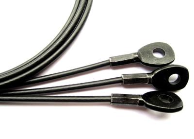 Cina Assemblea della fune metallica di filo zincato di 4.8mm con i terminali dell'occhio nero in vendita
