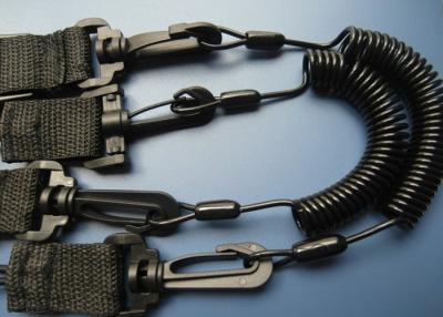 Cina cordicella della molla elicoidale del nero dell'unità di elaborazione di 3.0mm con velcro e buckels per pescare in vendita
