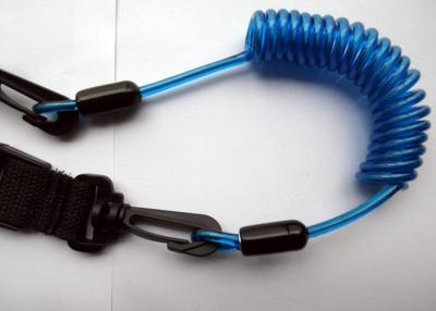 Cina cavo blu della molla elicoidale delle cordicelle dello strumento di sicurezza di 4.0mm con velcro in vendita