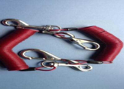 China 2,5 Millimeter Fischen-/Tauchenaufgerolltes Kabel-Sicherheits-Werkzeug-Abzugsleinen mit doppelten Haken zu verkaufen