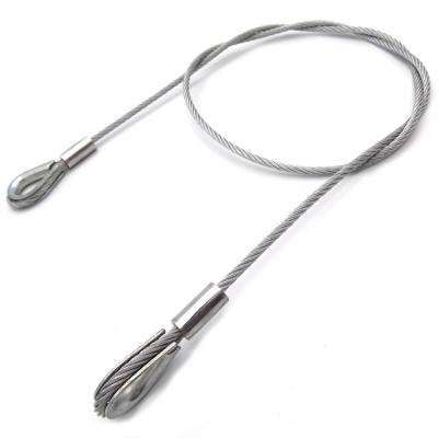 Cina occhio d'acciaio del ditale dell'imbracatura del cavo metallico galvanizzato assemblaggio cavi dell'acciaio di 2.0mm ogni estremità in vendita