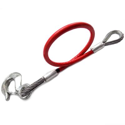 Cina cavo staccato di rimorchio del rimorchio rivestito rosso dell'unità di elaborazione di 11mm con il gancio improvviso resistente in vendita
