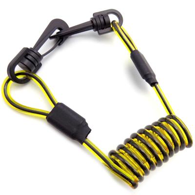 Cina Il chiaro PVC giallo ha ricoperto la cordicella di plastica dello strumento della bobina nera dell'unità di elaborazione di gancio di plastica della rottura della parte girevole in vendita