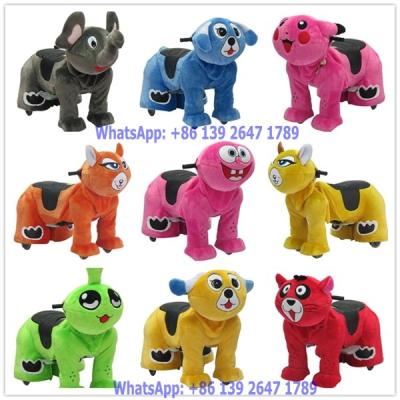 China Guangzhou Factory Battery Coin Operated Electric Stuffed Elephant Dog Animal Ride On Toys for sale