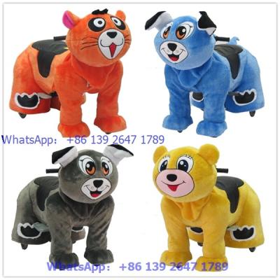 China Theme park and kids amusment park 12v battery drive motorized coin operated plush stuffed animal kids toy ride for sale