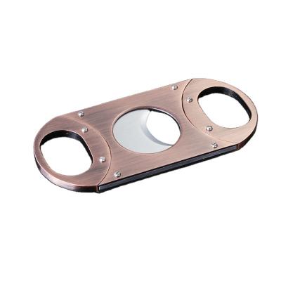 China High Quality Stainless Steel Style Cigar Plated Punk Clippers Morden Rose Gold Plating Cigar Cutter factory