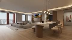 Log Minimalist Living Room: An Audio-Visual Feast for Young Homeowners