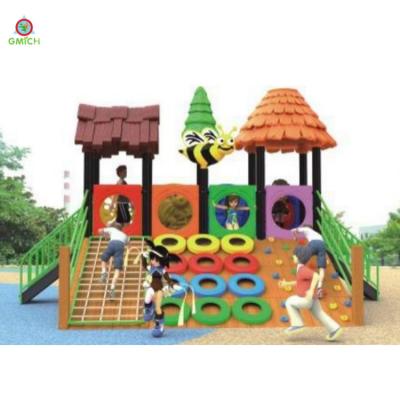 China Wooden Childrens Play Equipment Multifunctional Combination Climbing Playground Slide for sale