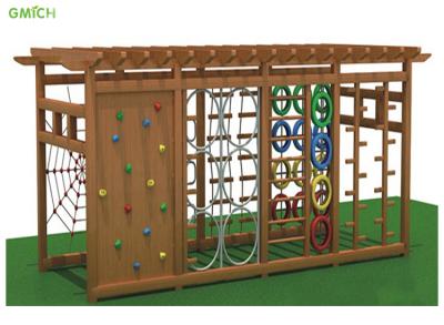 China Outdoor Amusement Park Wooden Playground Structures Anti Static EU Standard for sale