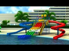 Custom Design Aqua Park Swimming Pool Water Playground Splash Games Water Slide for Kids Villa