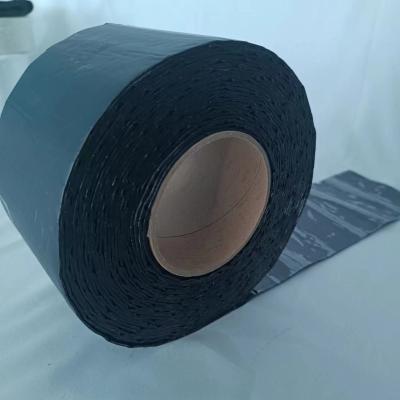 China popular Grey Aluminum Foil 1.5mm Bitumen Self Adhesive Waterproof Sealing Tape for Vessel Hatch Cover Tape for sale