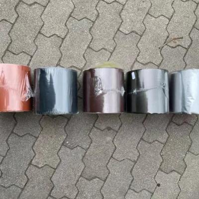 China Customized Label Design Gun Grey Self Adhesive Bitumen Flash Band Roofing Waterproof， Aluminum Foil Bitumen Flash Band for sale