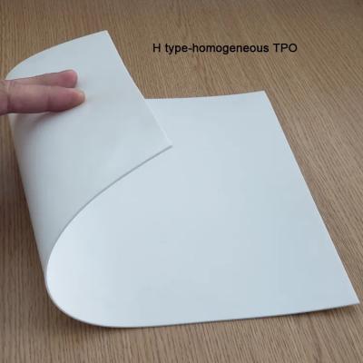 China Homogeneous polyester felt reinforced opal green waterproofing TPO membrane for  basement for sale