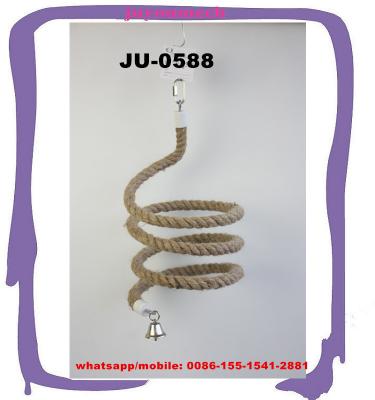 China New design bird toy colorful eco-friendly wood bar bird biting swing perch toys JU-0588/JU-0589/JU-0590 for sale