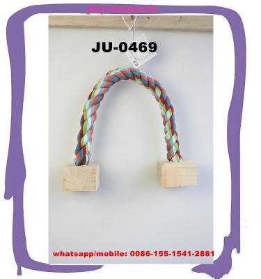 China Factory Price Birds Parrot Standing Rope Cockatiel Parakeet Conure Cage Swing Perch Toys JU-0469 for sale