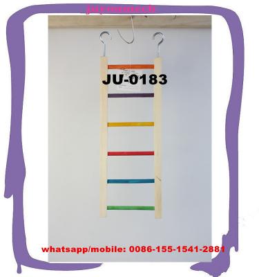 China BIG Wooden LADDER Handcraft Eco-friendly Perch Colorful Bird Toy large medium big parrots ladder toys JU-0183 for sale