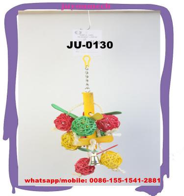 China Wholesale Natural Colorful Vine Balls Wooden Bird Toys for  parrots pigeons macaw chews JU-0130 for sale