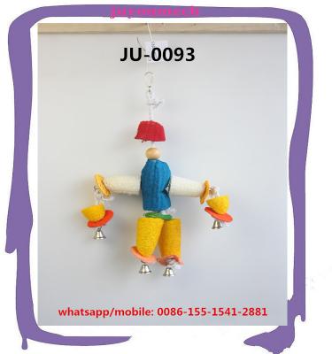 China most popular nontoxic big macaw chewing toys/ large parrot biting toy/ bird cage hang loofah parts JU-0093 for sale