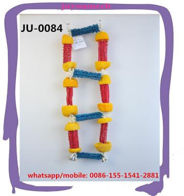 China hot selling natural loofah combo ladder perch toys for large parrot chew bite play toy JU-0084 for wholesale for sale