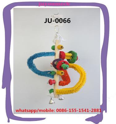 China eco-friendly loofah parrot chewing biting toys/ bird cage hang climb toy JU-0066 for sale