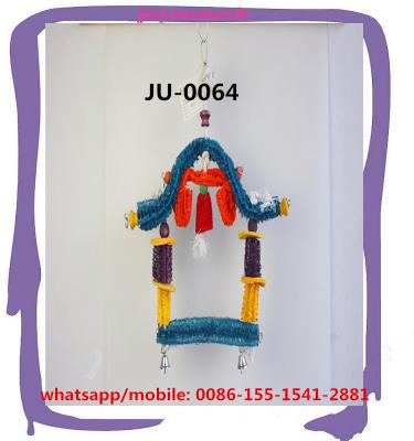 China full handcraft loofah bird toys for big large macaw parrot bites chews perches toy JU-0064 for sale