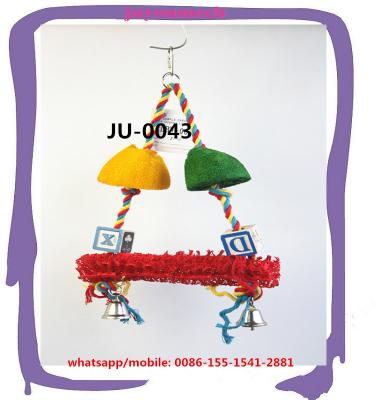 China New Design loofah stand perches for big small macaw parrot bird toys JU-0043 for sale