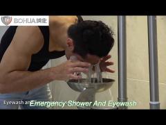 Compound lavage des yeux d'urgence et douche 304 en acier inoxydable avec couvercle de liaison