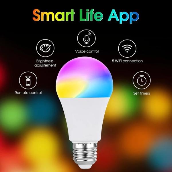 Quality Lighting and Circuitry Design Wifi Rgb Smart Dimmable 9watt LED Bulb with for sale