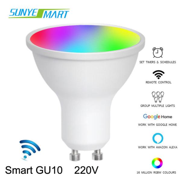 Quality 25000 Hours Lifespan Dimmable and Tunable White RGB Color Changing WiFi GU10 for sale