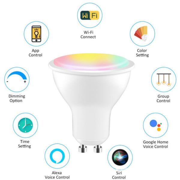 Quality 25000 Hours Lifespan Dimmable and Tunable White RGB Color Changing WiFi GU10 for sale