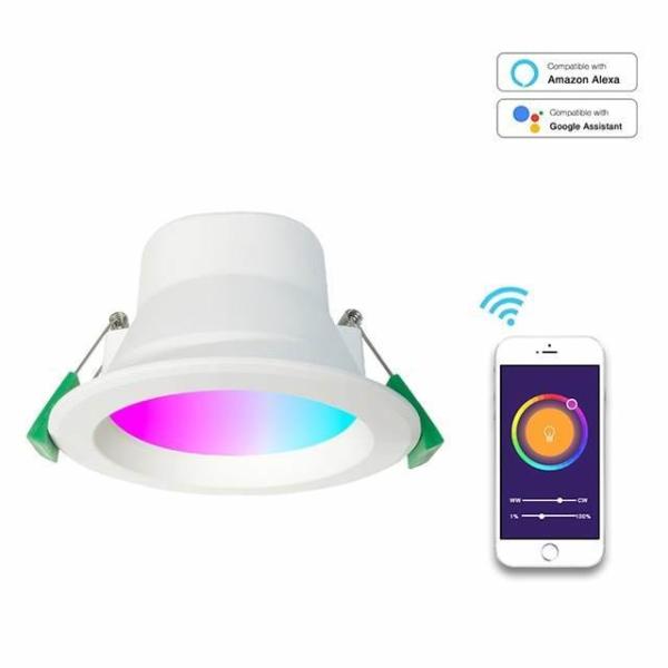 Quality Multicolor Smart Led Downlight with Wifi Tuya App Control and Rgbcw Dimming Function for sale