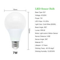 China Smart Sensor Bulb E27 Day Night Light Sensor LED Bulb with PIR Radar Motion Detection for sale