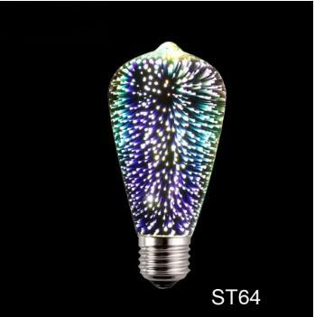 Cina Disegno di illuminazione e circuiti più popolare Base standard 3D Effetto fuochi d'artificio lampadina a LED in vendita