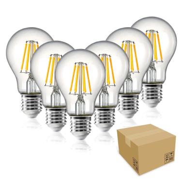 Cina Copertura di vetro A60 Lampada a incandescenza a LED E27 Tipo di base 4w6w8ww Edison Lampade a LED in vendita