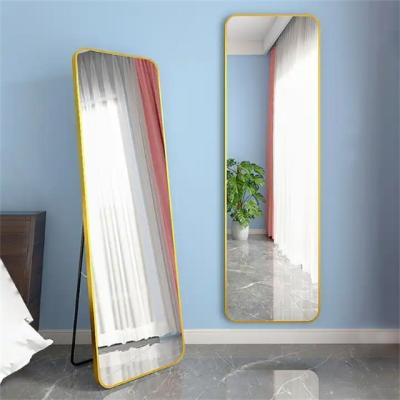 China Clear Modern Full-Length Aluminium Alloy Mirror with Stand Custom Graphic Design Solution for sale