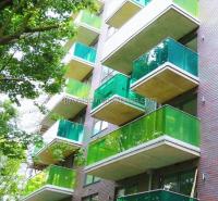 China Apartment Kitchen Staircase Blue PVB Laminated Safety Glass with Solid Structure for sale