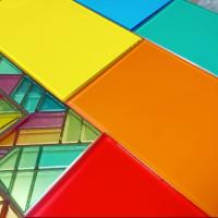 China Apartment Kitchen Staircase Blue PVB Laminated Safety Glass with Solid Structure for sale