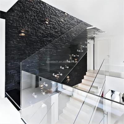 China Solid Structure Custom Black PVB Laminated Safety Glass Staircase for and Durability for sale