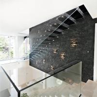 China Solid Structure Custom Black PVB Laminated Safety Glass Staircase for and Durability for sale