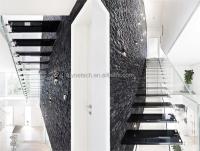 China Solid Structure Custom Black PVB Laminated Safety Glass Staircase for and Durability for sale