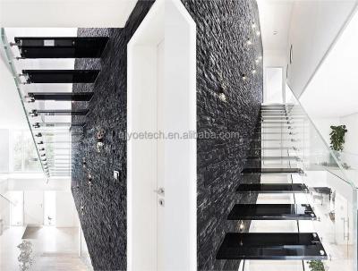 China Solid Structure Custom Black PVB Laminated Safety Glass Staircase for and Durability for sale