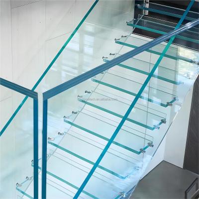 Security Function Laminated Safety Glass Staircase for Customized Interior Decoration