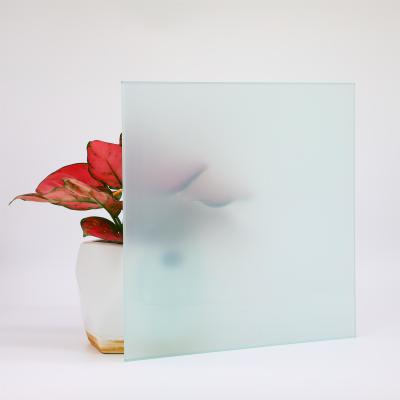 Artistic Frosted Acid Etched Glass Panel for Bathroom Shower Enclosure Partition